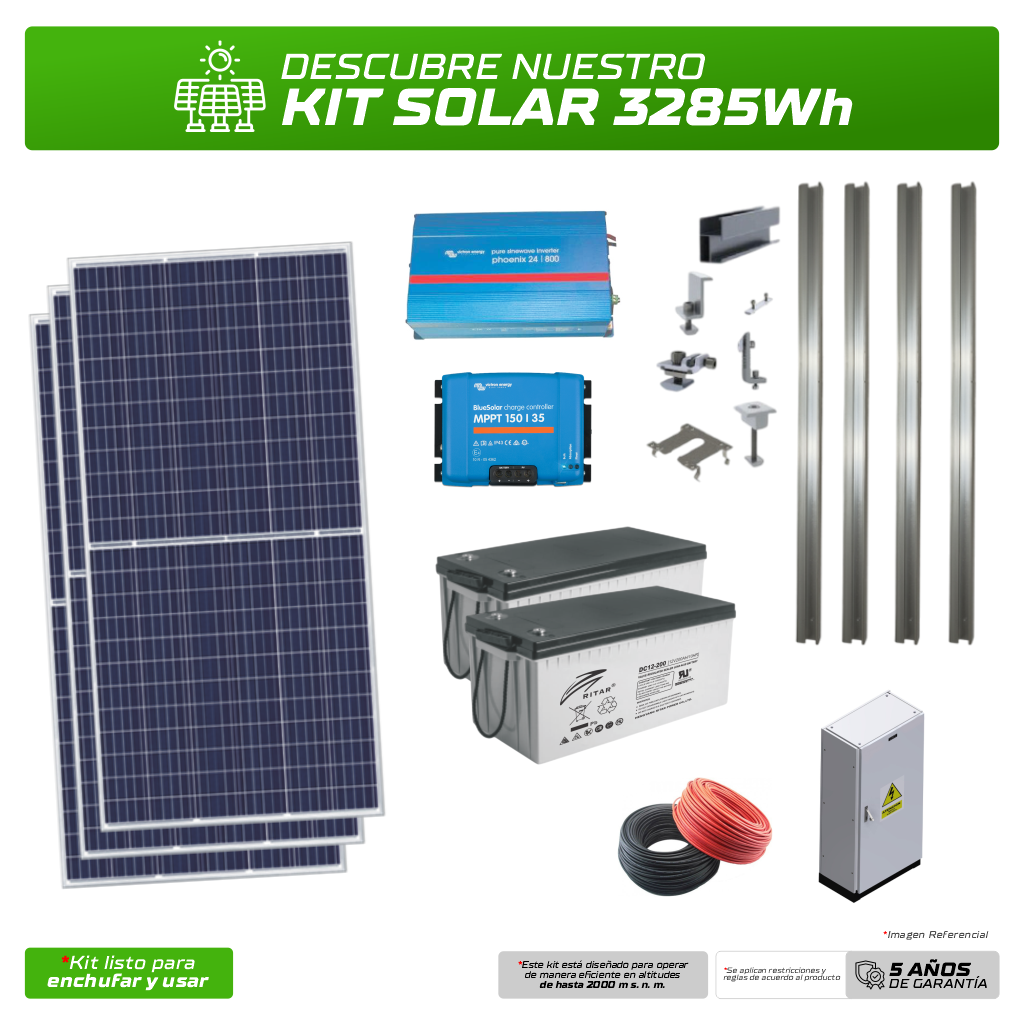 Kit Solar 3000 wh-Aislado | Termas Solares Perú