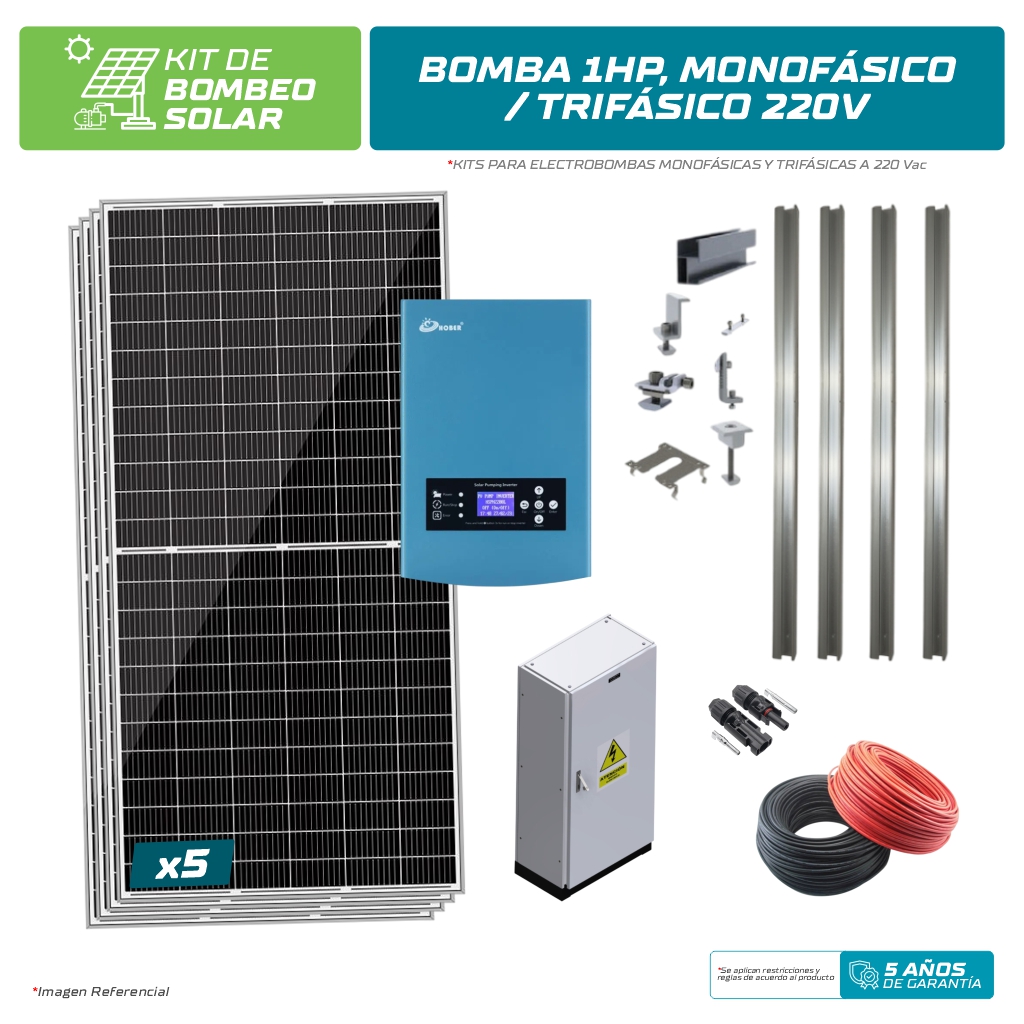 KIT BOMBEO SOLAR PARA BOMBA 1HP, MONOFÁSICO/TRIFÁSICO 220Vac | Termas ...